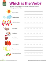Verbs Worksheet First Grade