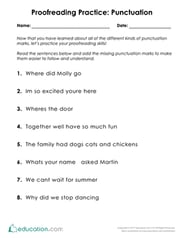 Editing Worksheets For 2nd Grade