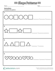 Grade 1 Math Worksheets Patterns 7072686 | Patterns