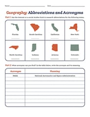 Abbreviations Worksheets 5th Grade