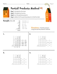 Multiply Using Partial Products Worksheets 5th Grade Math Worksheets