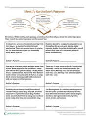 Author S Purpose Worksheet Fourth Grade 6049129 | Author's Purpose