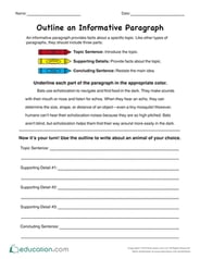 Paragraph Structure Worksheets Paragraph Structure Activity Topic