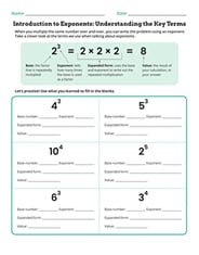 Exponents Worksheets With Answer Key
