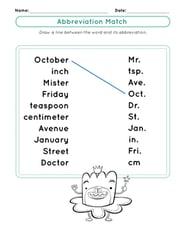 Abbreviation Worksheets For High School