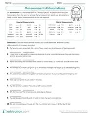 Abbreviations Worksheets For 4th Grade