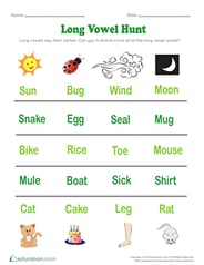 Browse Kindergarten Long Vowel Educational Resources | Education.com