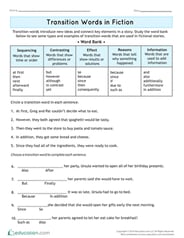 Transition Words Worksheet 5th Grade 5th Grade Writing Transitions
