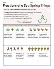 Fractional Parts Of A Set Worksheet Fractions Of The Shaded Area For