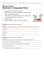 Common Core Decimals Worksheets