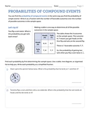 Probability Of Simple Events Worksheet Simple Probability And Its