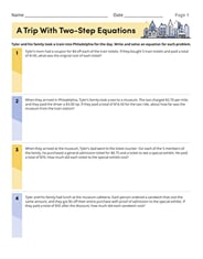 Two Step Equation Word Problems Worksheets Writing Equations From Word
