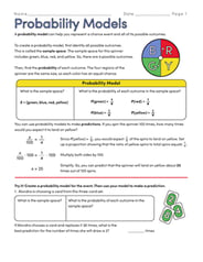 Theoretical Probability Worksheet With Answers Finding Theoretical