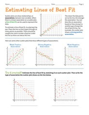 Scatter Plots Line Of Best Fit Worksheet