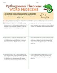 8th Grade Math Worksheets Pythagorean Theorem Pythagoras Theorem