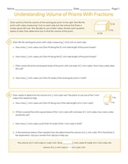 Common Core Volume Worksheets 5th Grade Math Worksheets PDF