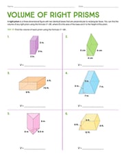 Triangular Prism Volume Worksheets