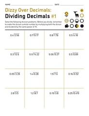 5th Grade Decimal Worksheets Division Decimal Division Worksheets