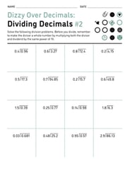 Multiplying And Dividing Decimals Worksheets 7th Grade