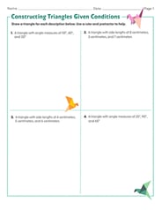 Constructing Triangles Worksheet Page 1 Lesson Note 2 Ch 11