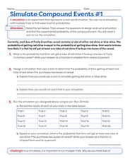 Compound Probability Worksheets Seventh Grade Probability Of Compound