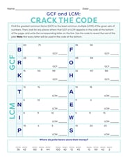 Gcf Worksheets 6th Grade Pdf Greatest Common Factor Worksheet Page