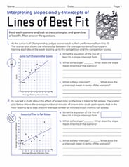 Interpreting Scatter Plots Worksheet