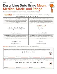 Mean Absolute Value Worksheet Standard Deviation And Absolute