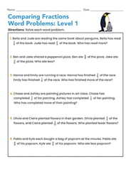 Fraction Word Problem Worksheets