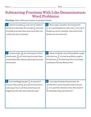 Adding And Subtracting Fractions With Unlike Denominators Worksheets ...