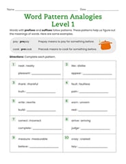 Word Patterns Worksheets