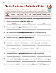 Super Teacher Worksheets Adjectives 50 Sentences With Adjectives,