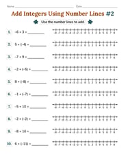 Adding Integer Worksheet Adding Integers Worksheets Graphic By