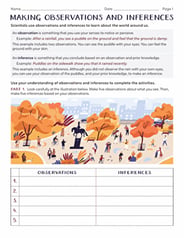 Earth Space Science Inference Worksheets Making Inferences Worksheet