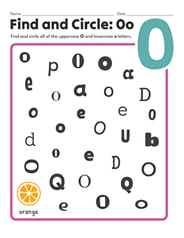 O Worksheets For Preschool