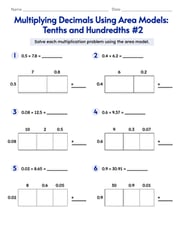 Area Models For Multiplication Worksheets Area Model Multiplication