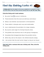 Linking Verbs Worksheet Locating Linking Verbs Worksheet Have Fun