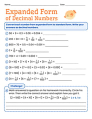 Decimals In Expanded Form Worksheet Write Numbers In Expanded Form