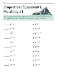 Exponents And Roots Worksheet