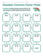 Math Greatest Common Factor Worksheets