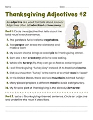 Thanksgiving English Worksheets
