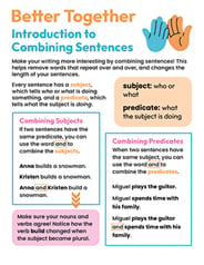 Sentence Combining Worksheets High School English Language: