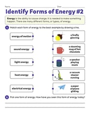 Identifying Energy Worksheets Kinetic & Potential Energy Worksheet