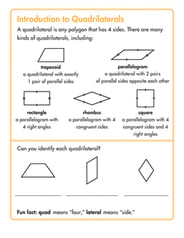Identifying Quadrilaterals Worksheet