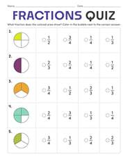 Easy Fractions Worksheet