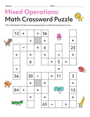 6th Grade Math Puzzles Worksheets