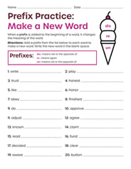 Word Part Worksheets 3 Steps For Teaching Root Words, Prefixes, And