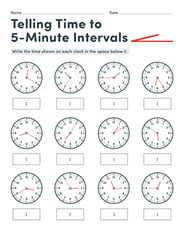 Telling Time Worksheets Using Words