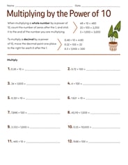 Powers Of 10 Worksheets Algebra 1 Worksheets | Exponents Worksheets