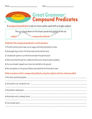 Compound Subjects And Compound Predicates Worksheets Compound Subject
